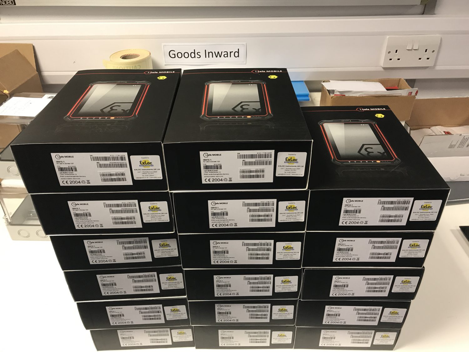 Zone 1 Android Tablets being prepared for shipment - Exloc Instruments UK